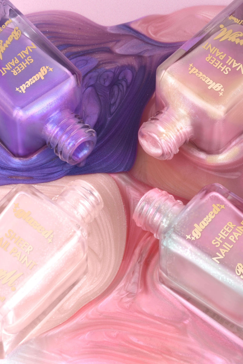Glazed Sheer Iridescent Pink Nail Polish | So Blissful